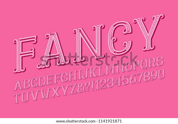Fancy Letters Numbers Festive Style Isolated Stock Vector (Royalty Free ...