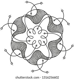 Fancy Round Element Hexagonal Symmetrical Pattern Stock Vector (Royalty ...