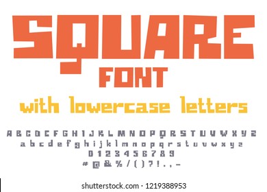 Fancy Square Game Font Uppercase Lowercase Stock Vector (Royalty Free ...