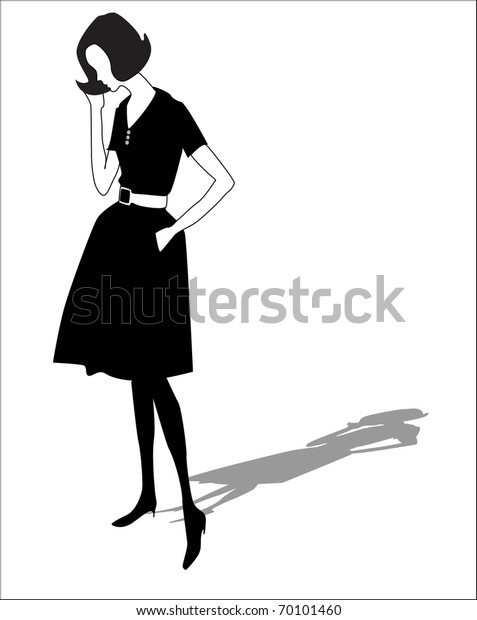 Fancy Woman Silhouette Stock Vector (Royalty Free) 70101460 | Shutterstock