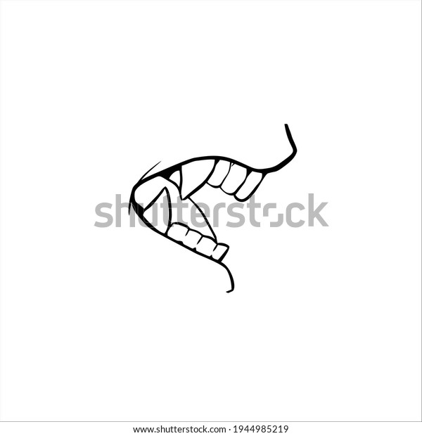 Fang Symbol Tattoo Design Vector Illustration Stock Vector (Royalty ...