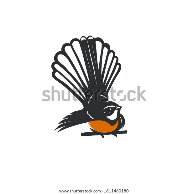 Fantail Bird Vector Illustration Art Stock Vector (Royalty Free ...
