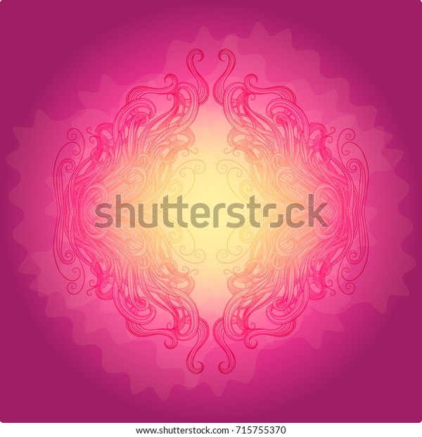 Fantastic Background Purple Chakra Glow Center Stock Vector (Royalty ...