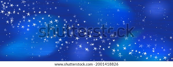 Fantastic Blue Gradient Starry Sky Background Stock Vector (Royalty ...