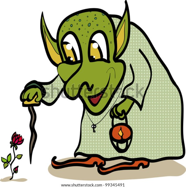 Fantastic Character Old Elf Key Keeper Stock Vector (Royalty Free ...