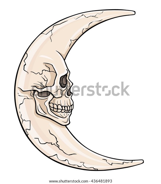 Fantastic Moon Form Human Skull Esoteric Stock Vector (Royalty Free ...