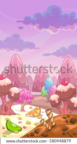 Fantastic Sweet Landscape Candy Land Vector Stock Vector (Royalty Free ...