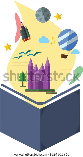 Fantasy Book Vector Illustration Book Logo Stock Vector (Royalty Free ...
