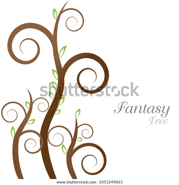 Fantasy Branch Tree Tree Branch Green Stock Vector (Royalty Free ...