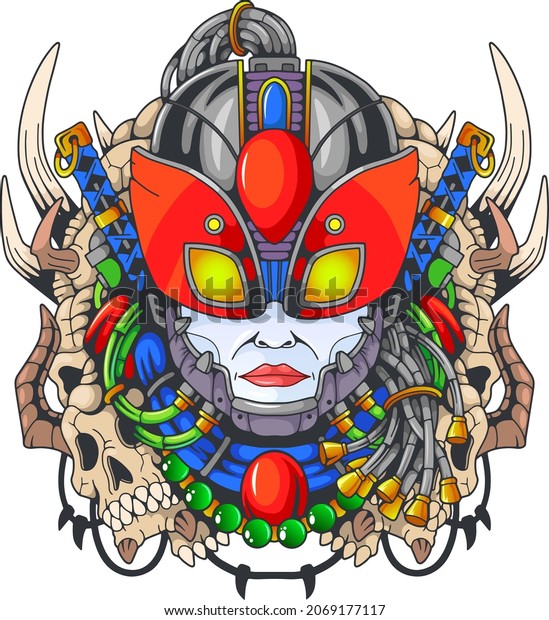 Fantasy Demon Hunter Illustration Design Stock Vector (Royalty Free ...