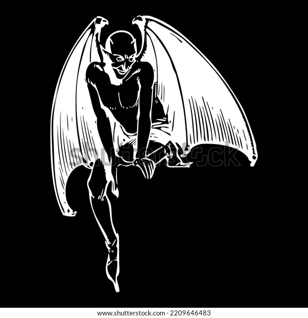 Fantasy Devil Horror Scary Monster Wings Stock Vector (Royalty Free ...