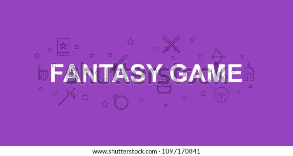 Fantasy Game Vector Banner Word Line Stock Vector (Royalty Free ...