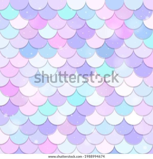 Fantasy Mermaid Scales Seamless Pattern Illustration Stock Vector ...