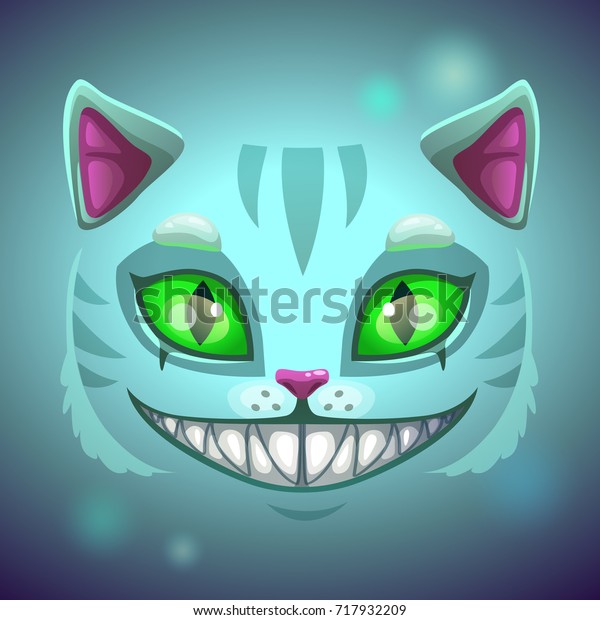 Fantasy Scary Smiling Cat Face Cheshire Stock Vector (Royalty Free ...