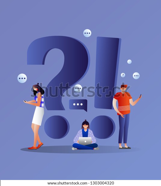 Faq Qa Vector Illustration Concept People Stock Vector (Royalty Free ...