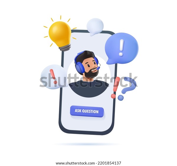 Faq Questions Answers 3d Render Illustration Stock Vector (Royalty Free ...