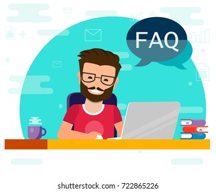Faq Website Banner Vector Illustration Concept Stock Vector (Royalty ...