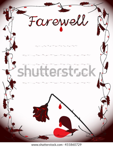 Farewell Card Broken Heart Stock Vector (Royalty Free) 455860729 ...
