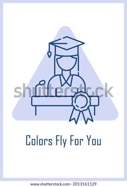 Farewell Message Graduating Students Postcard Linear Stock Vector ...