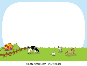Farm Animals Background Stock Vector (Royalty Free) 287210801 ...