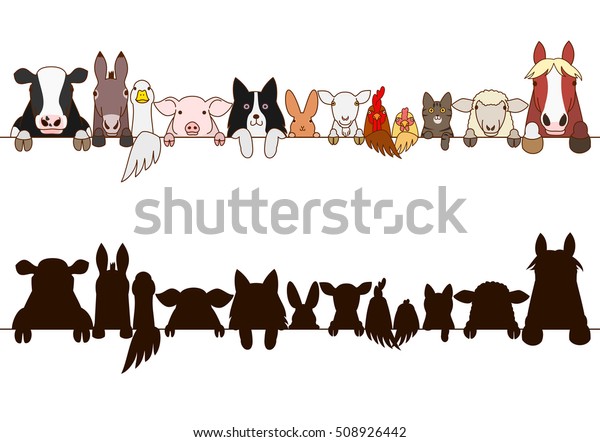 492 Farm Animals Border Set Vector Images, Stock Photos & Vectors ...