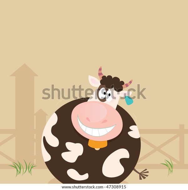 Farm Animals Cow Farm Scene Cow Stock Vector (Royalty Free) 47308915 ...