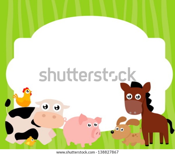 Farm Animals Frame Stock Vector (Royalty Free) 138827867