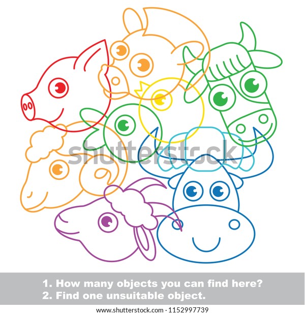 Farm Animals Mix Game Elements Set Stock Vector (Royalty Free) 1152997739