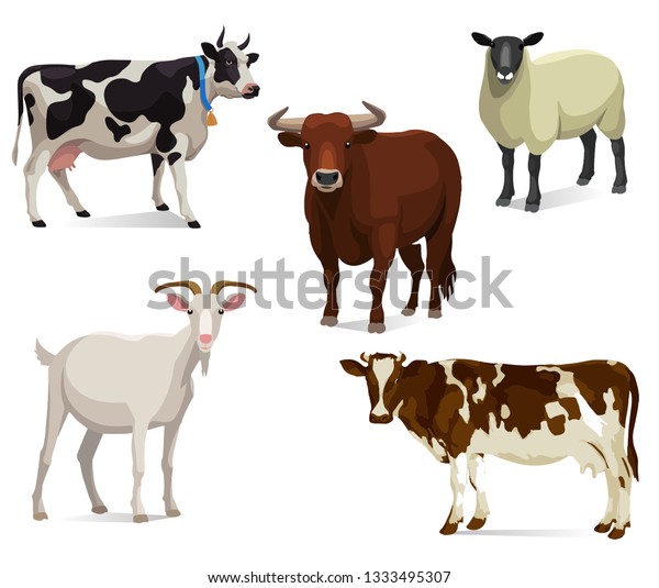 Farm Barn Animals Vector Stock Vector (Royalty Free) 1333495307
