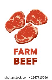 Farm Beef Advertizing Poster Template Realistic Stock Vector (Royalty ...