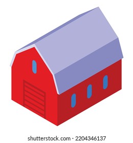 Farm Building Icon Isometric Farm Building Stock Vector (Royalty Free ...