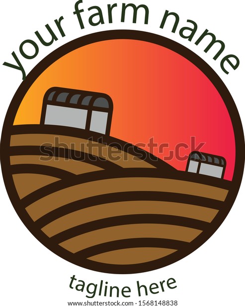 Farm Circle Shape Logo Vector Design Stock Vector (Royalty Free ...