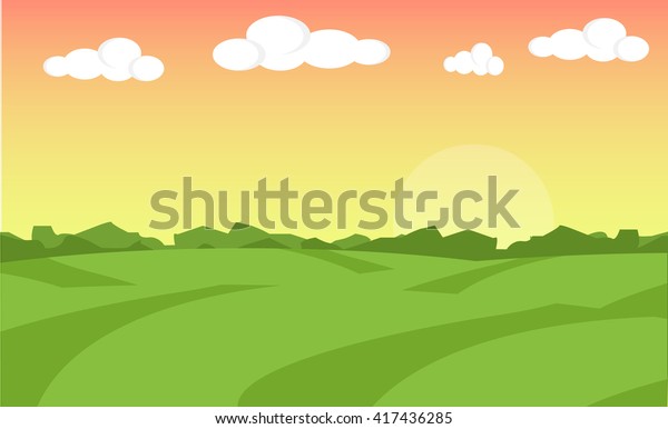 Farm Field Background Green Farm Field Stock Vector (Royalty Free ...