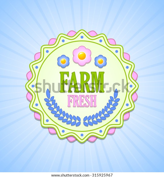 Farm Fresh Badge Placed On Pale Stock Vector (Royalty Free) 315925967 ...