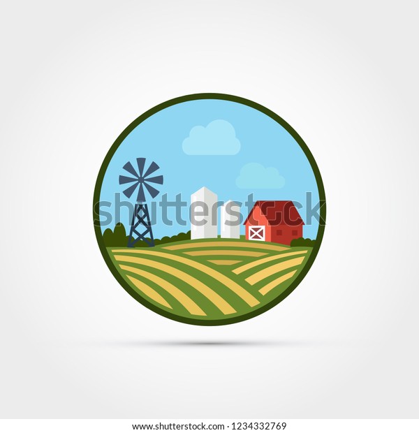 Farm House Vector Illustration Stock Vector (Royalty Free) 1234332769 ...