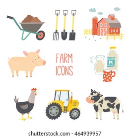 Farm Icon Set Vector Illustration Stock Vector (Royalty Free) 464939957 ...