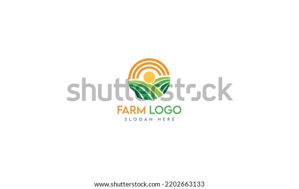 Farm Logo Design Template Natural Agriculture Stock Vector (Royalty ...