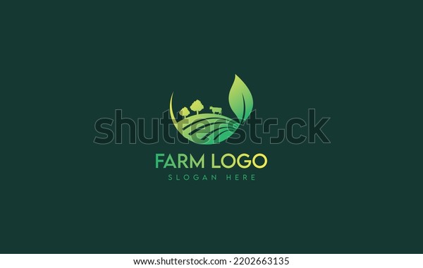 Farm Logo Design Template Natural Agriculture Stock Vector (Royalty ...