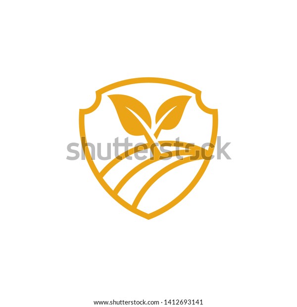 Farm Logo Template Eco Shield Icon Stock Vector (Royalty Free ...