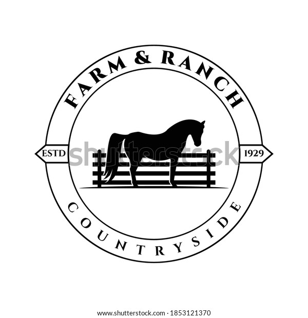 Farm Ranch Logo Vector Illustration Design Stock Vector (Royalty Free ...