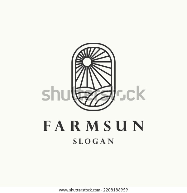Farm Sun Logo Icon Design Template Stock Vector (Royalty Free ...