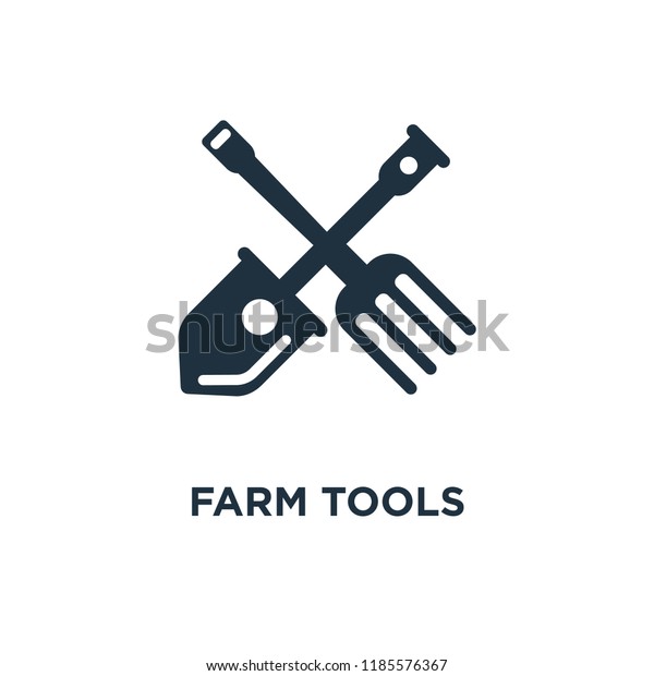 Farm Tools Icon Black Filled Vector Stock Vector (Royalty Free ...