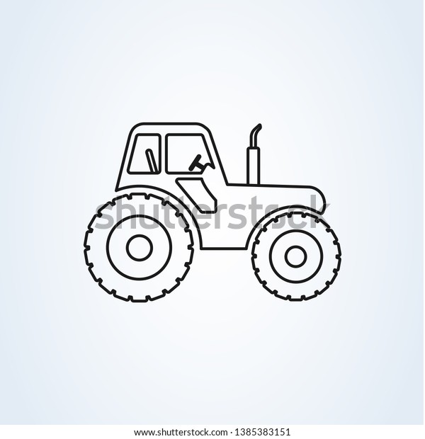 Farm Tractor Side On View Illustration Stock Vector (Royalty Free ...