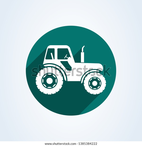 Farm Tractor Side On View Illustration Stock Vector (Royalty Free ...