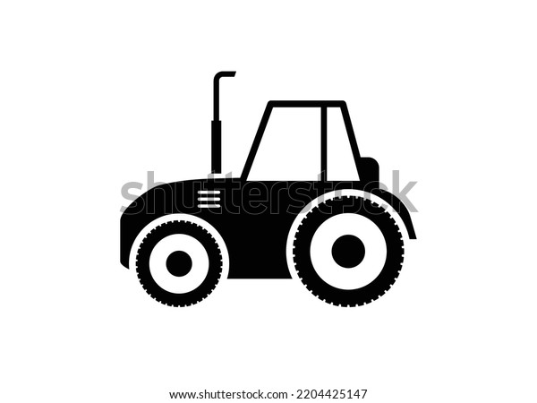 Farm Tractor Simple Illustration Black White Stock Vector (Royalty Free ...