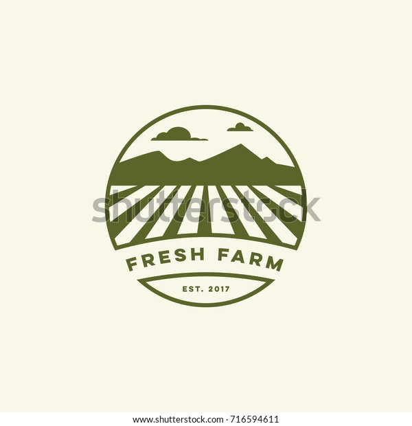 Farm Vector Logos Design Stock Vector (Royalty Free) 716594611 ...
