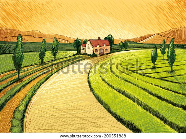 Farm Way Stock Vector (Royalty Free) 200551868