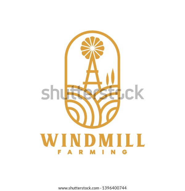 Farm Windmill Logo Illustration Stock Vector (Royalty Free) 1396400744 ...