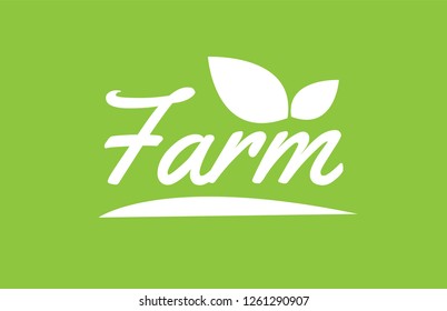 Farm Word Text Leaf Green Background Stock Vector (Royalty Free ...