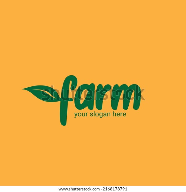 Farm Word Typography Logo Design Stock Vector (Royalty Free) 2168178791 ...